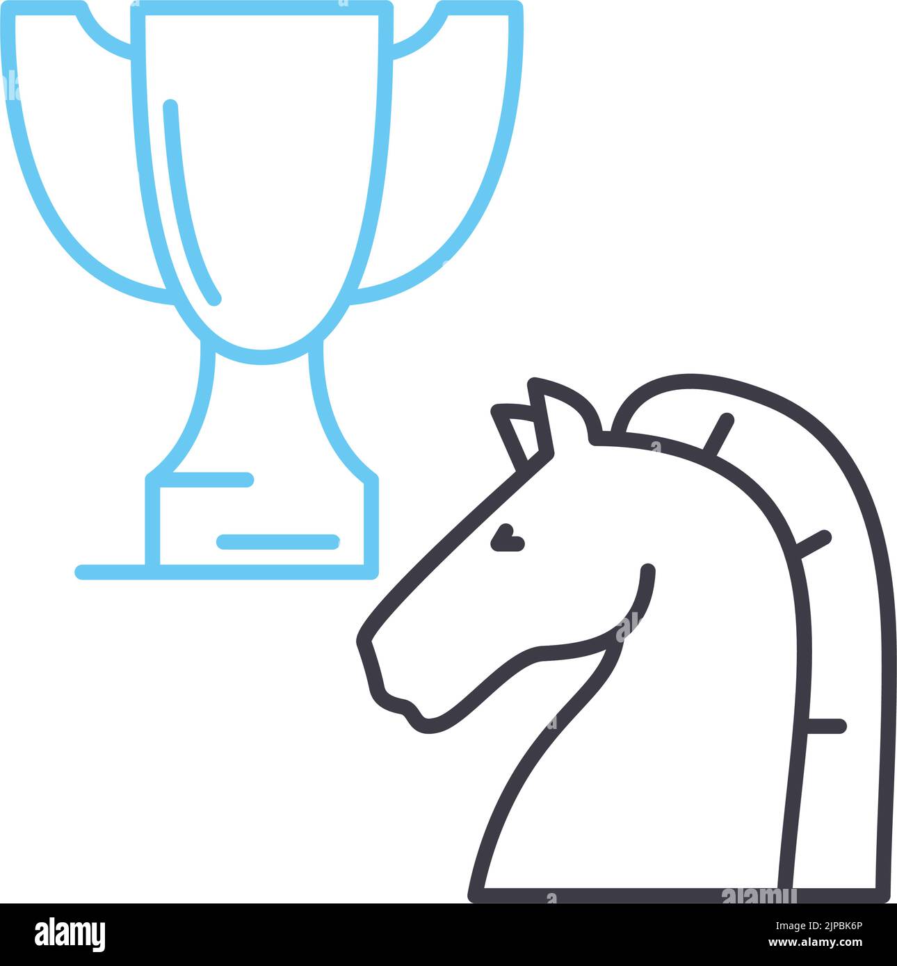 horse riding line icon, outline symbol, vector illustration, concept ...
