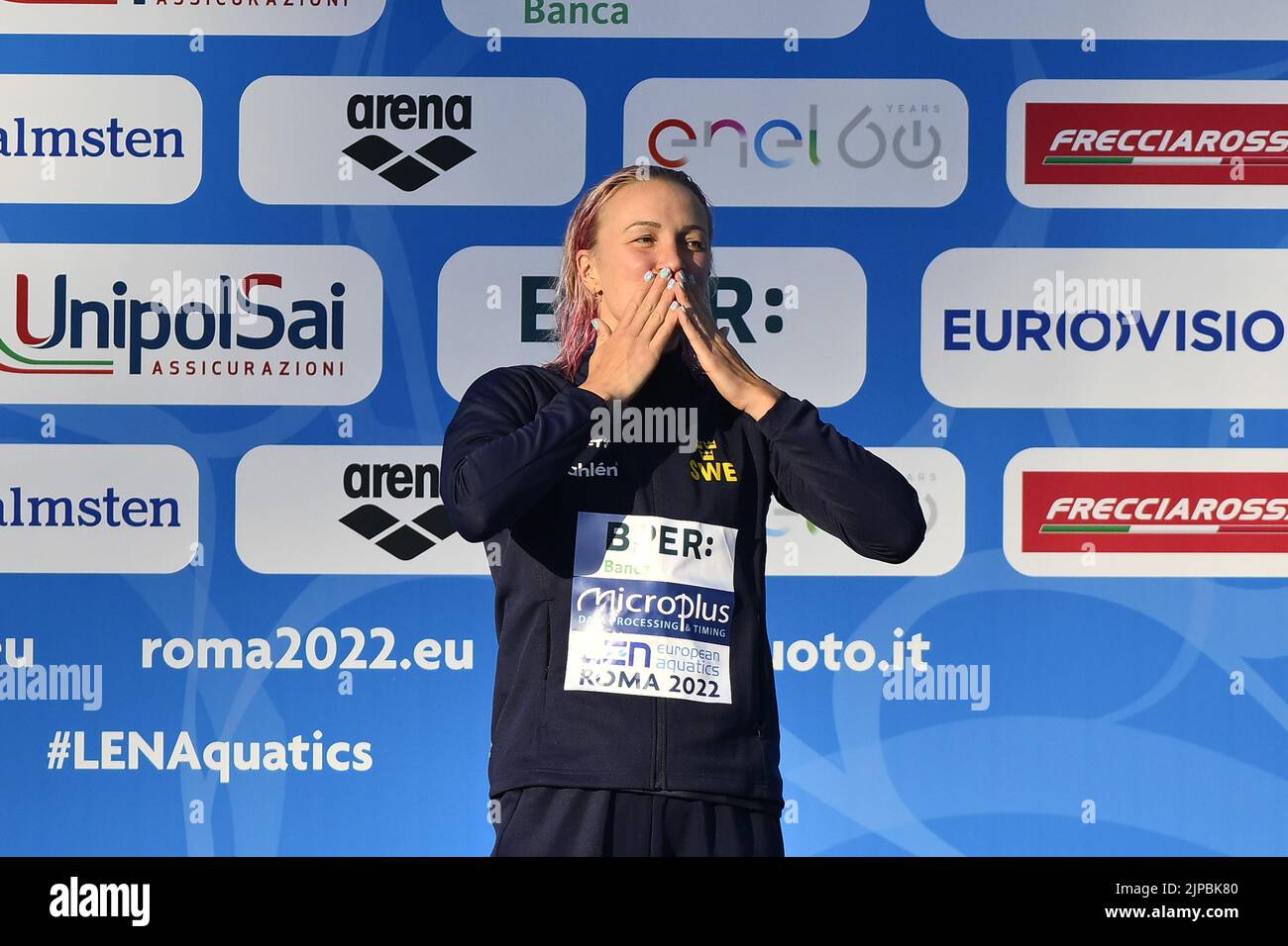 Rome, Italy. 16th August 2022, SJOESTROEM Sarah (SWE) during the LEN ...