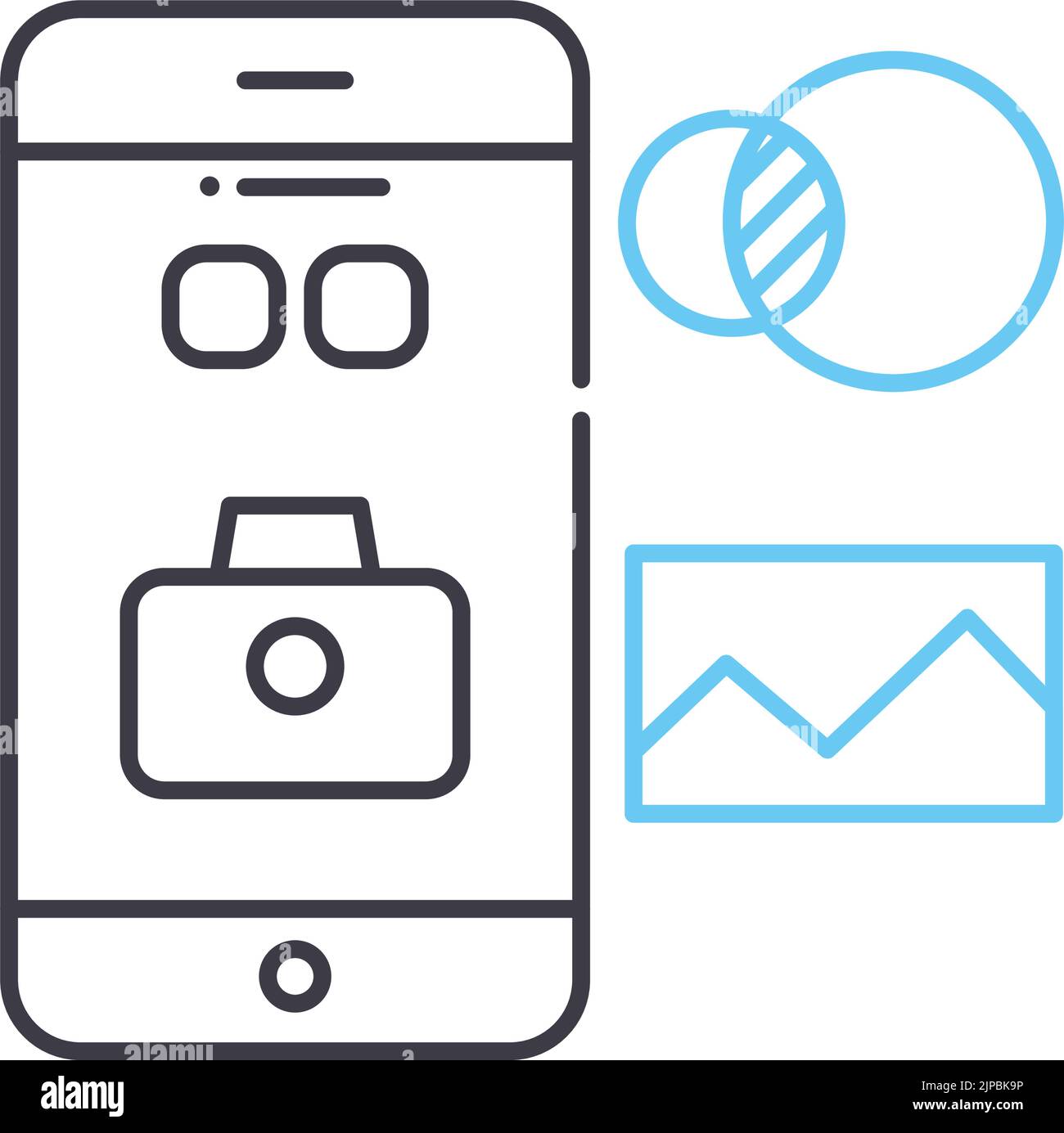 photo processing app line icon, outline symbol, vector illustration ...