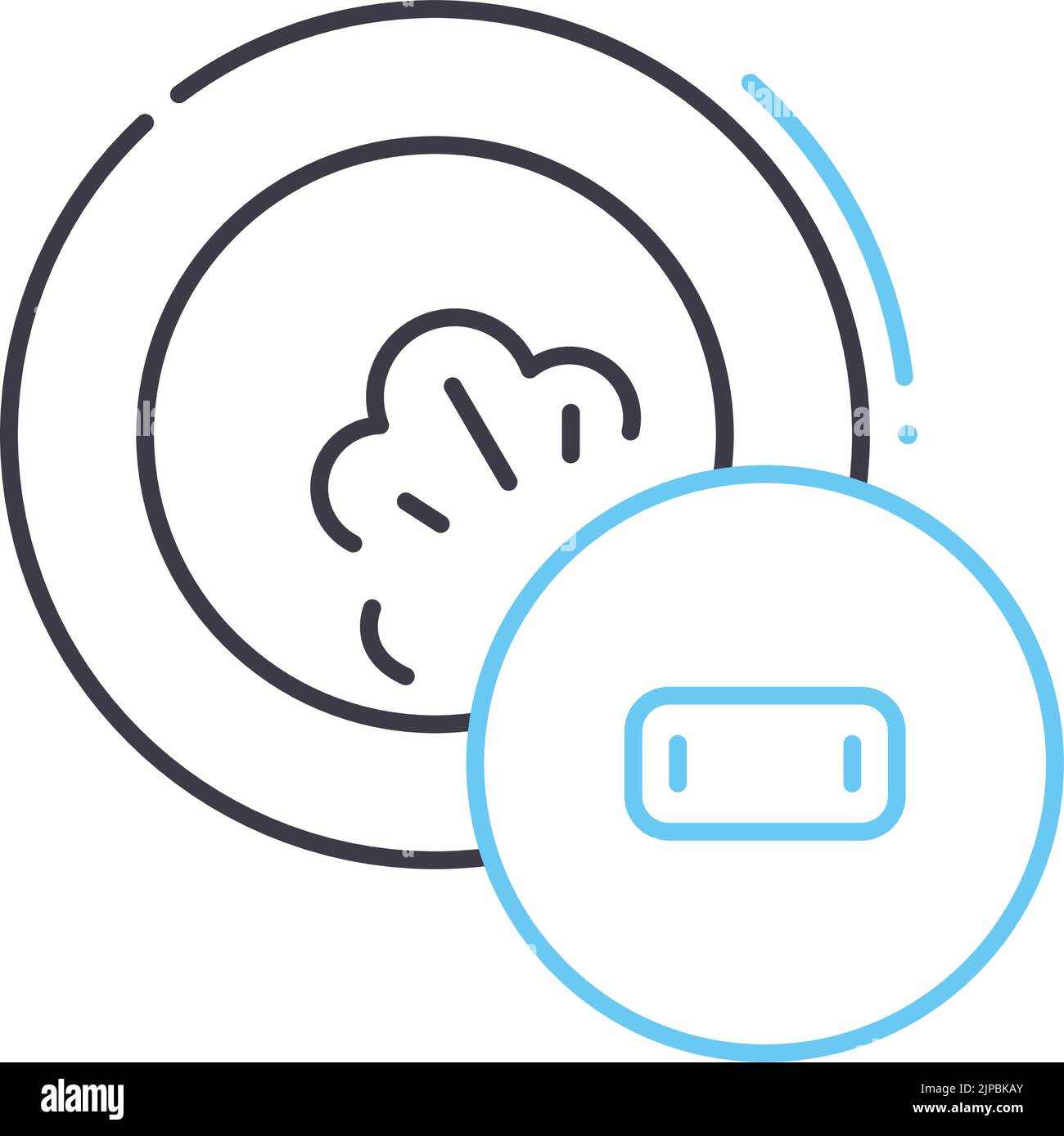 loose powder line icon, outline symbol, vector illustration, concept ...