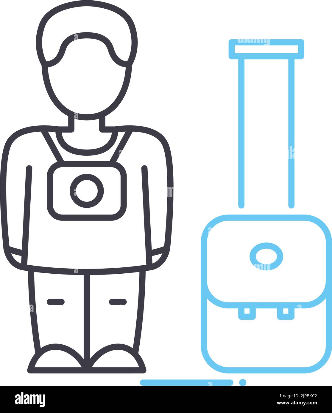 tourist line icon, outline symbol, vector illustration, concept sign ...