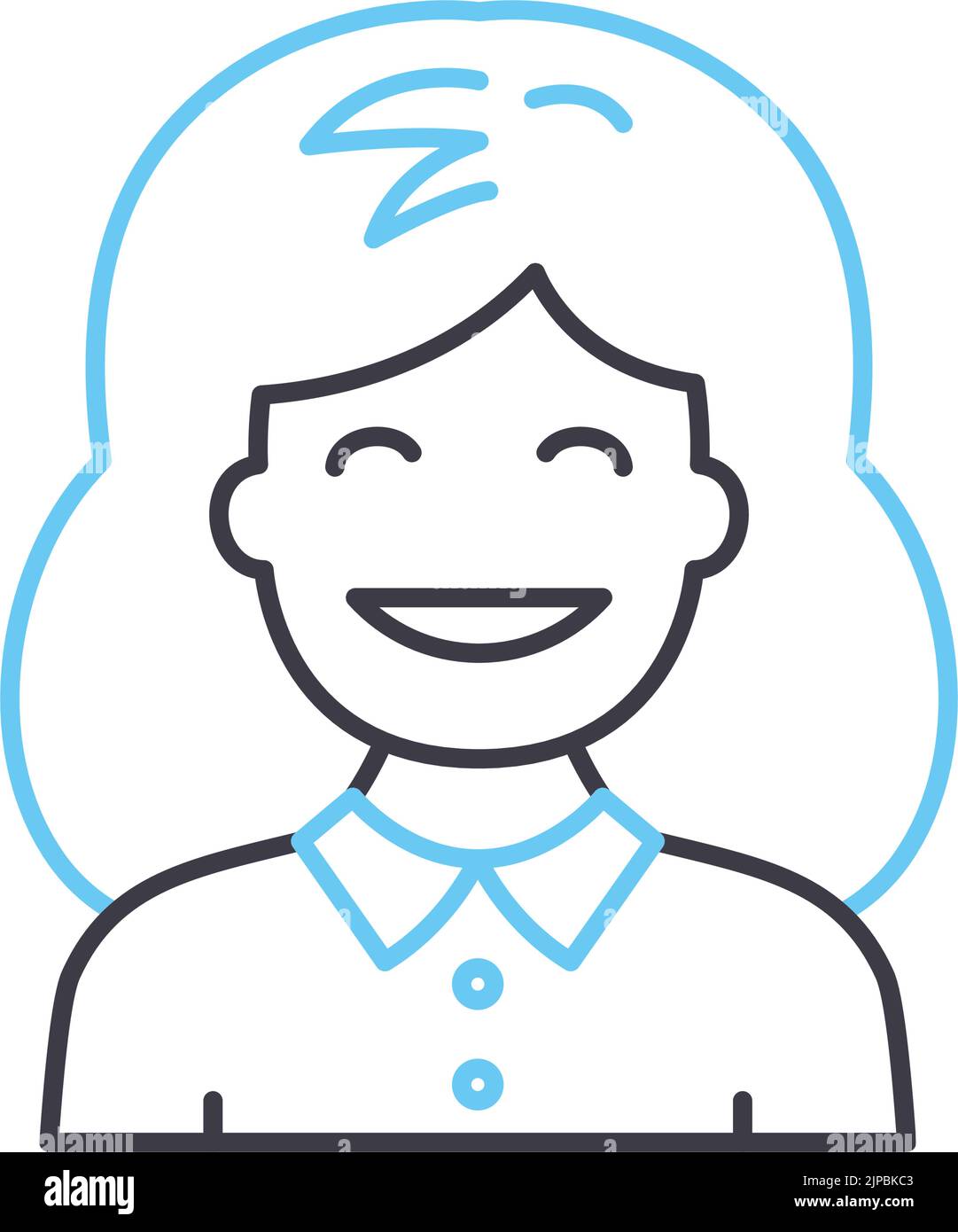 jovial line icon, outline symbol, vector illustration, concept sign ...