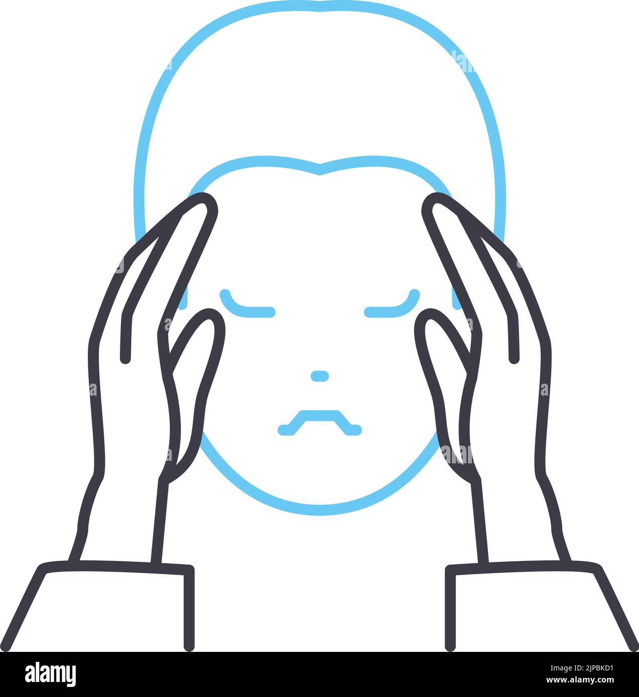 headache line icon, outline symbol, vector illustration, concept sign ...