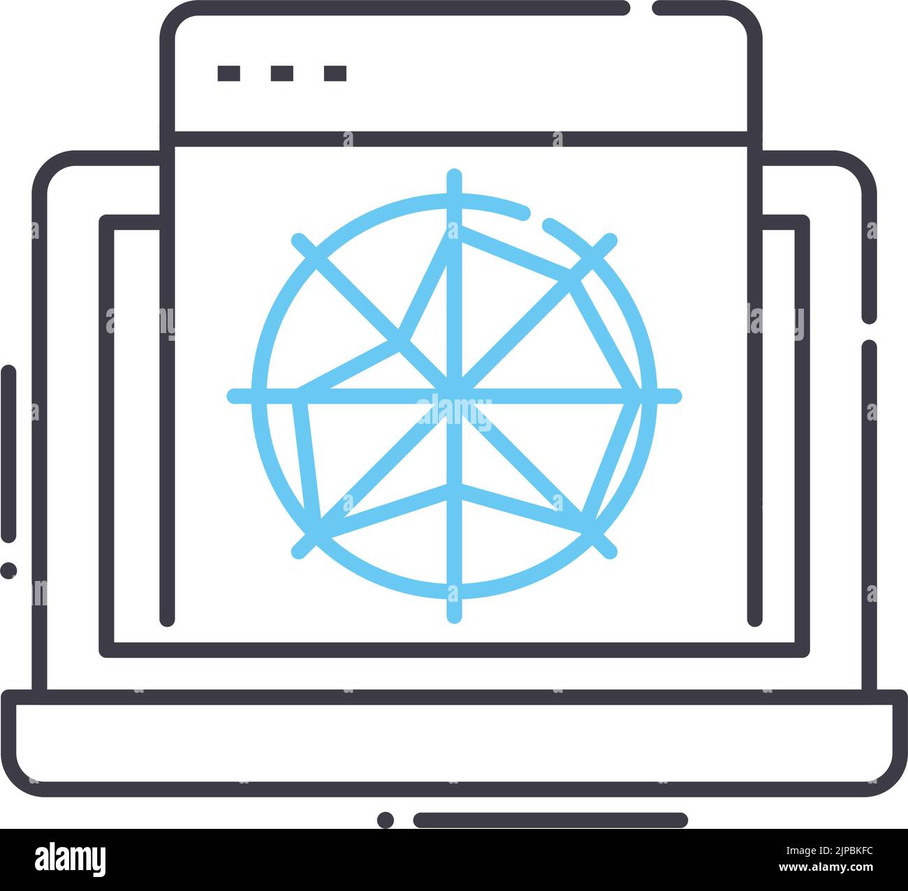 network diagram line icon, outline symbol, vector illustration, concept ...