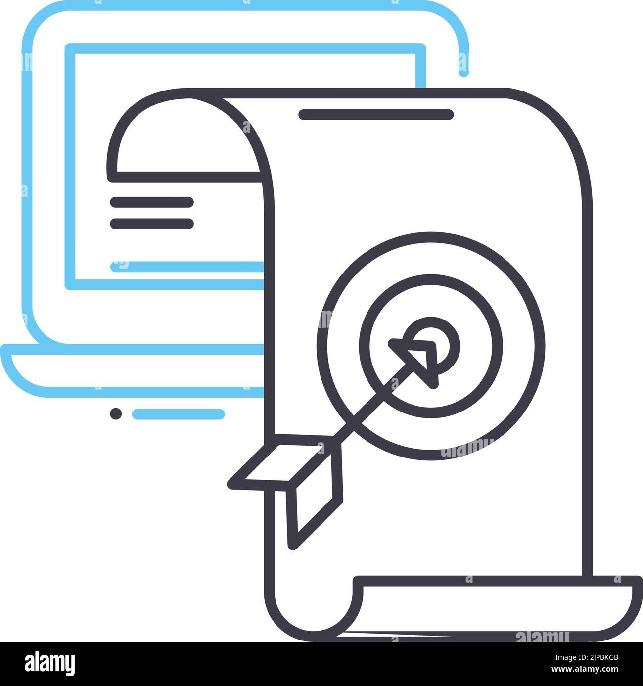 project goals line icon, outline symbol, vector illustration, concept ...