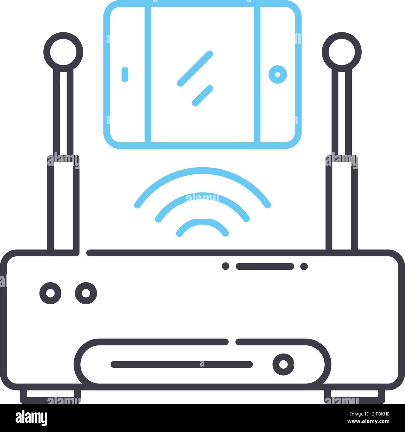 wi-fi and network line icon, outline symbol, vector illustration, concept sign Stock Vector ...