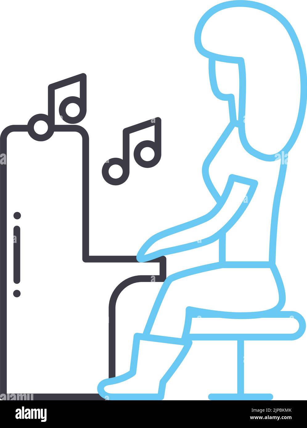 music line icon, outline symbol, vector illustration, concept sign ...