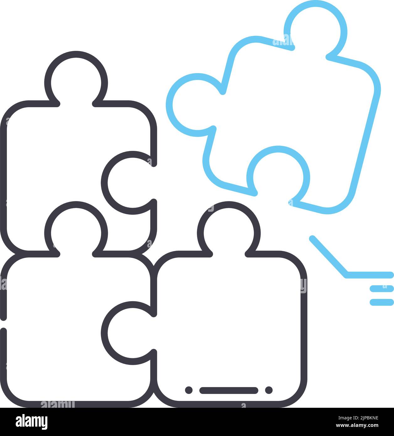 puzzle line icon, outline symbol, vector illustration, concept sign ...