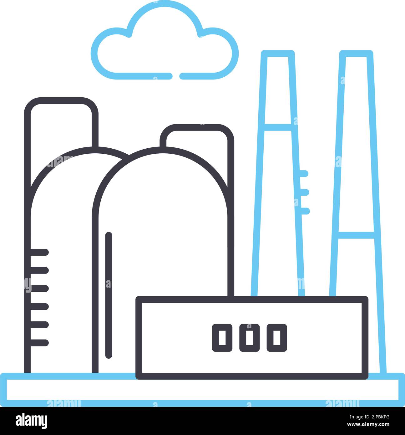 industry line icon, outline symbol, vector illustration, concept sign ...