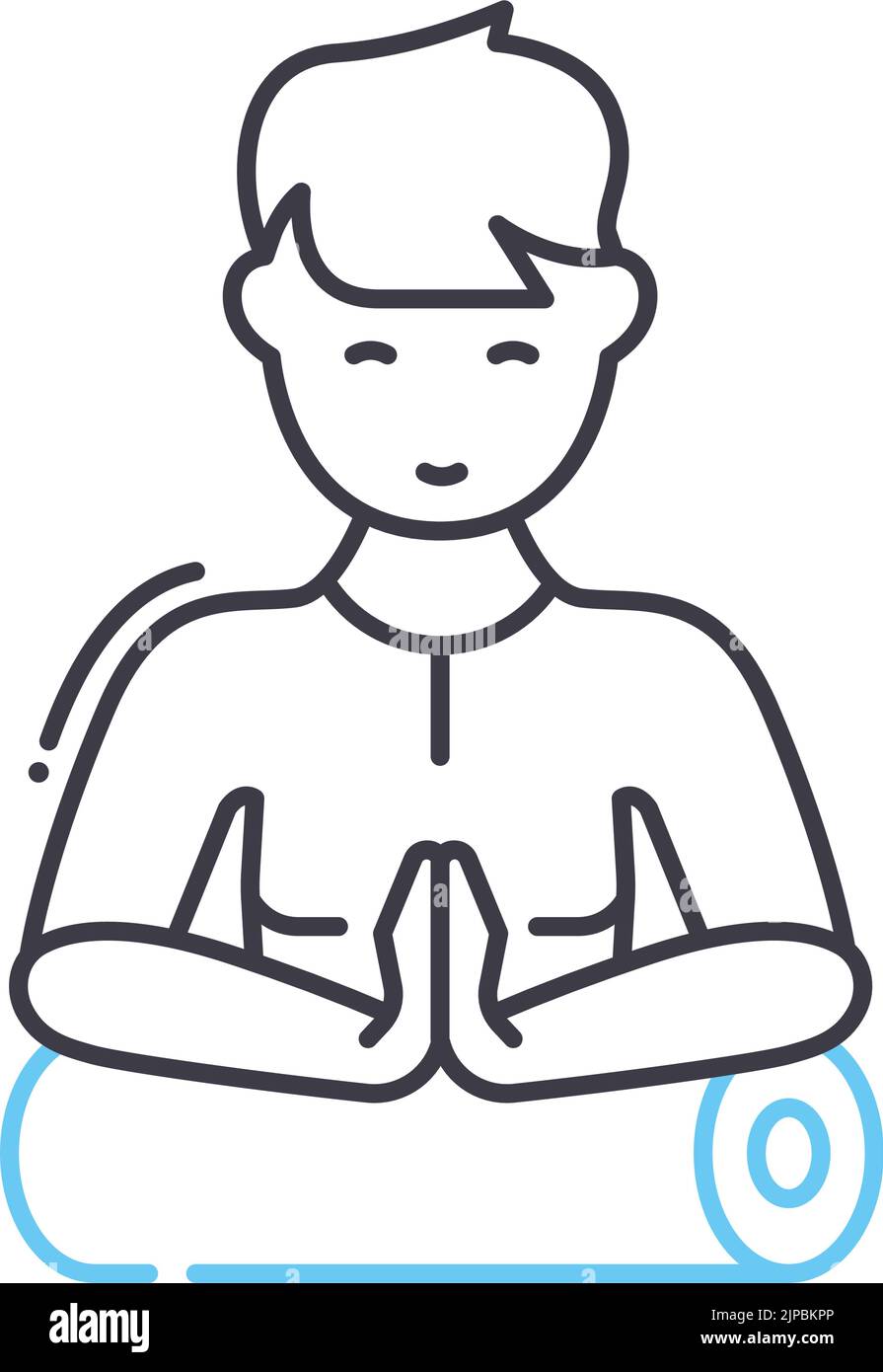 yoga for men line icon, outline symbol, vector illustration, concept ...