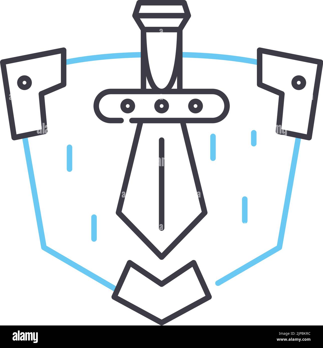 guarding line icon, outline symbol, vector illustration, concept sign ...