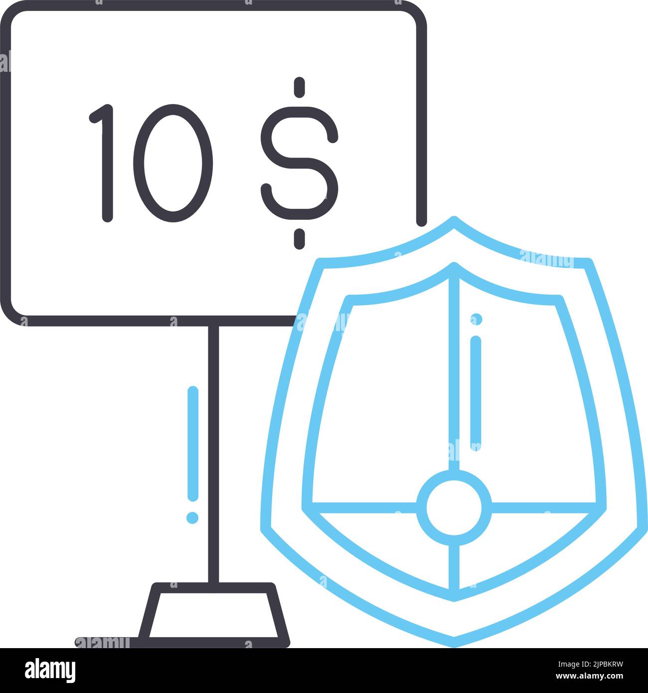 low prices warranty line icon, outline symbol, vector illustration ...