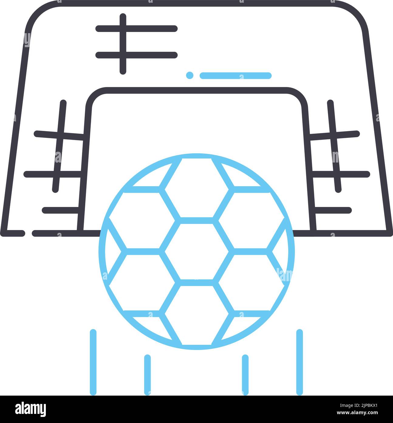 goal line icon, outline symbol, vector illustration, concept sign Stock ...