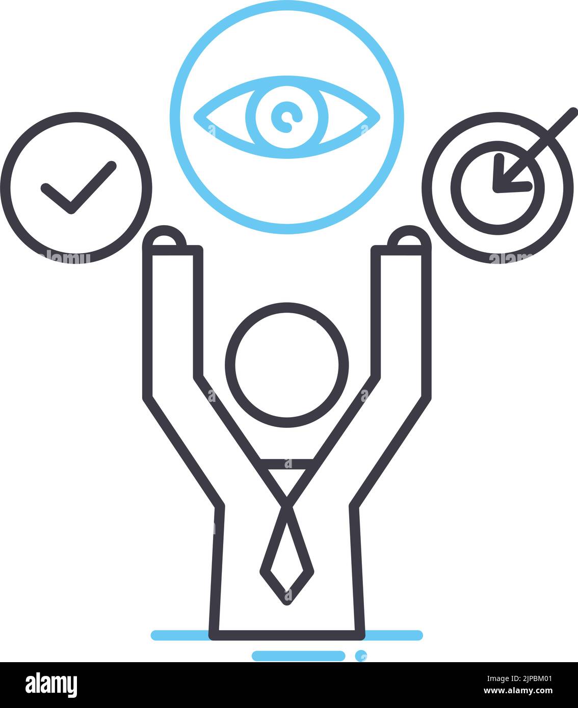 performance management line icon, outline symbol, vector illustration ...