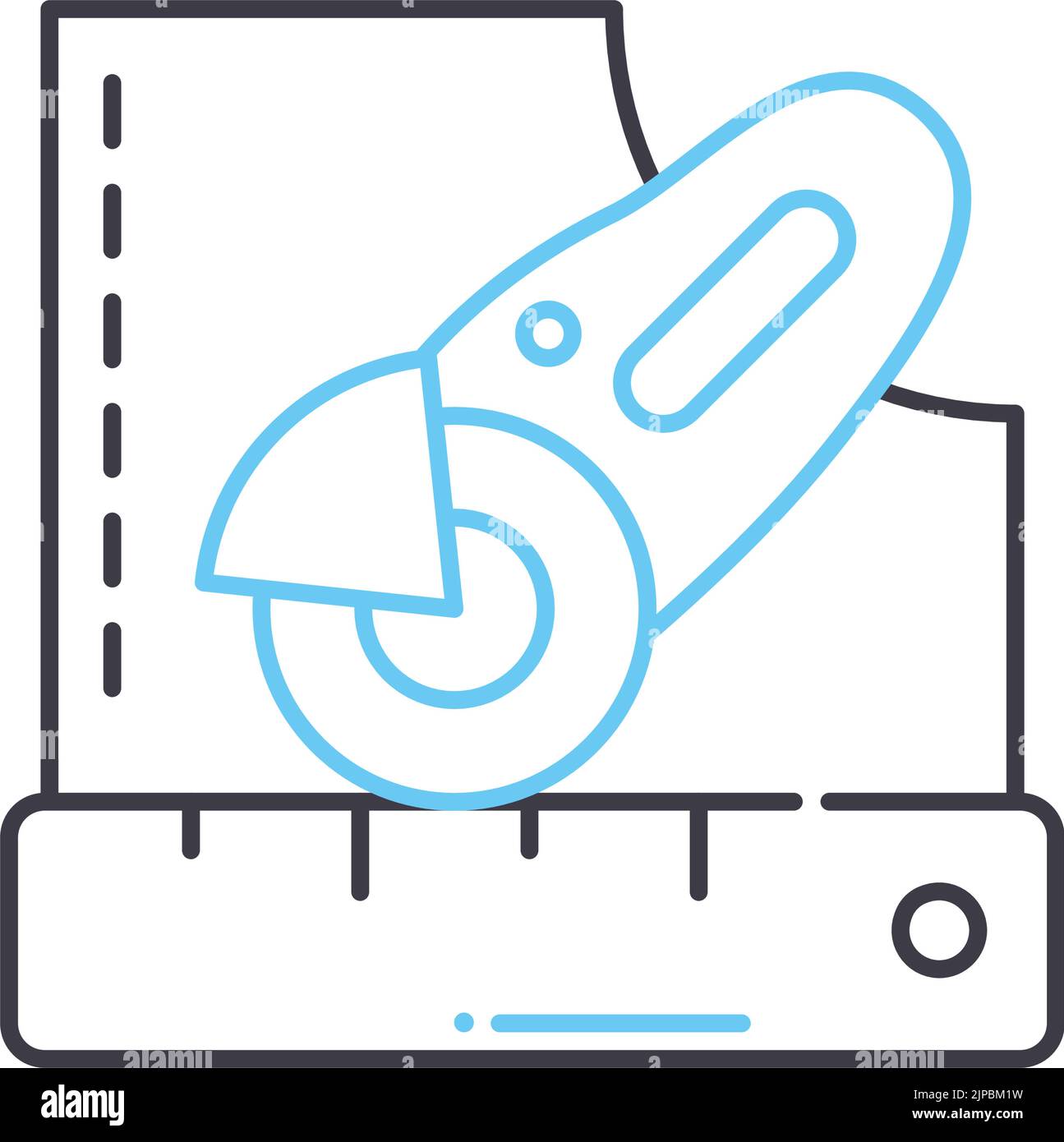 rotary cutter line icon, outline symbol, vector illustration, concept ...