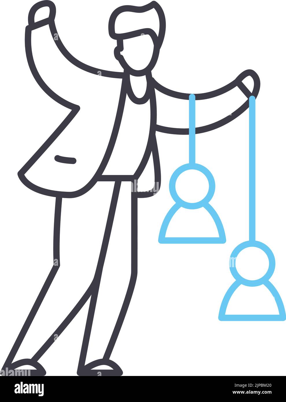 talent management line icon, outline symbol, vector illustration ...