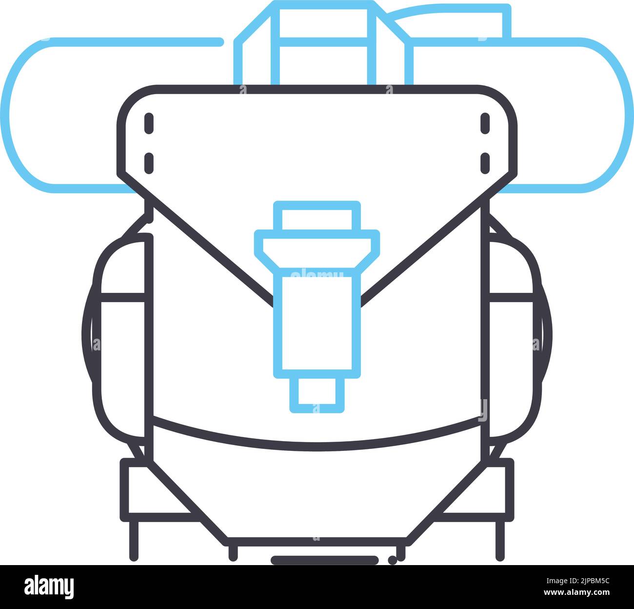 outdoor bag line icon, outline symbol, vector illustration, concept ...