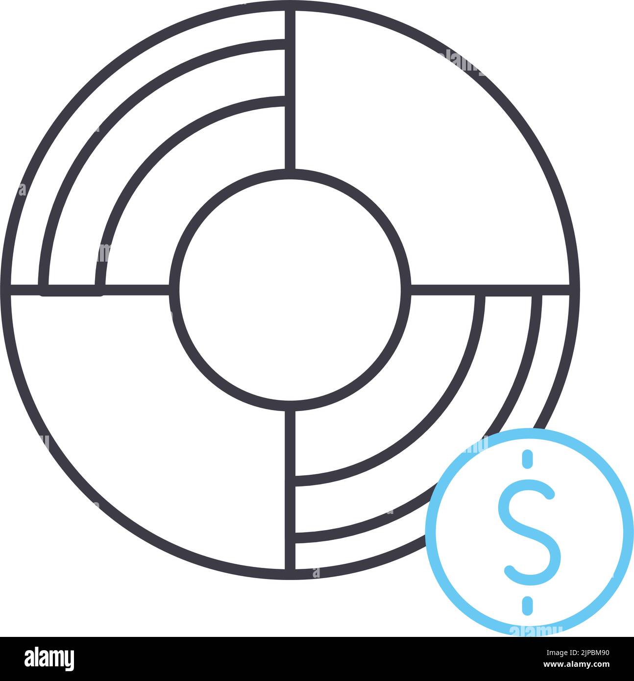 lifebuoy support line icon, outline symbol, vector illustration ...