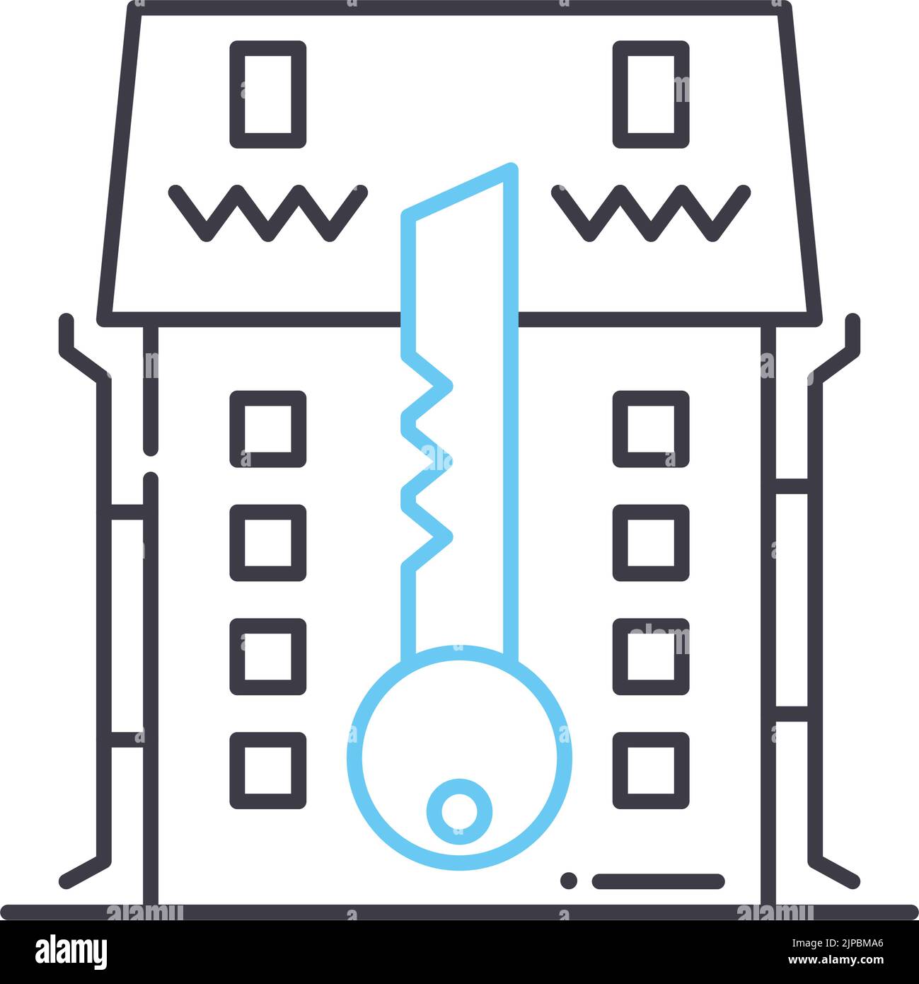 real estate line icon, outline symbol, vector illustration, concept ...