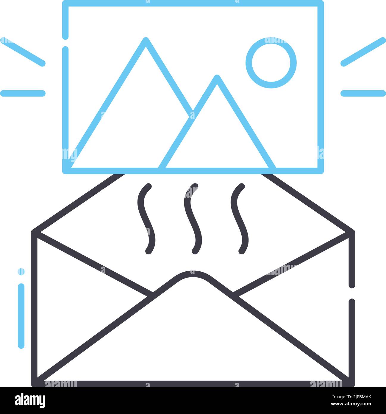 mail line icon, outline symbol, vector illustration, concept sign Stock ...