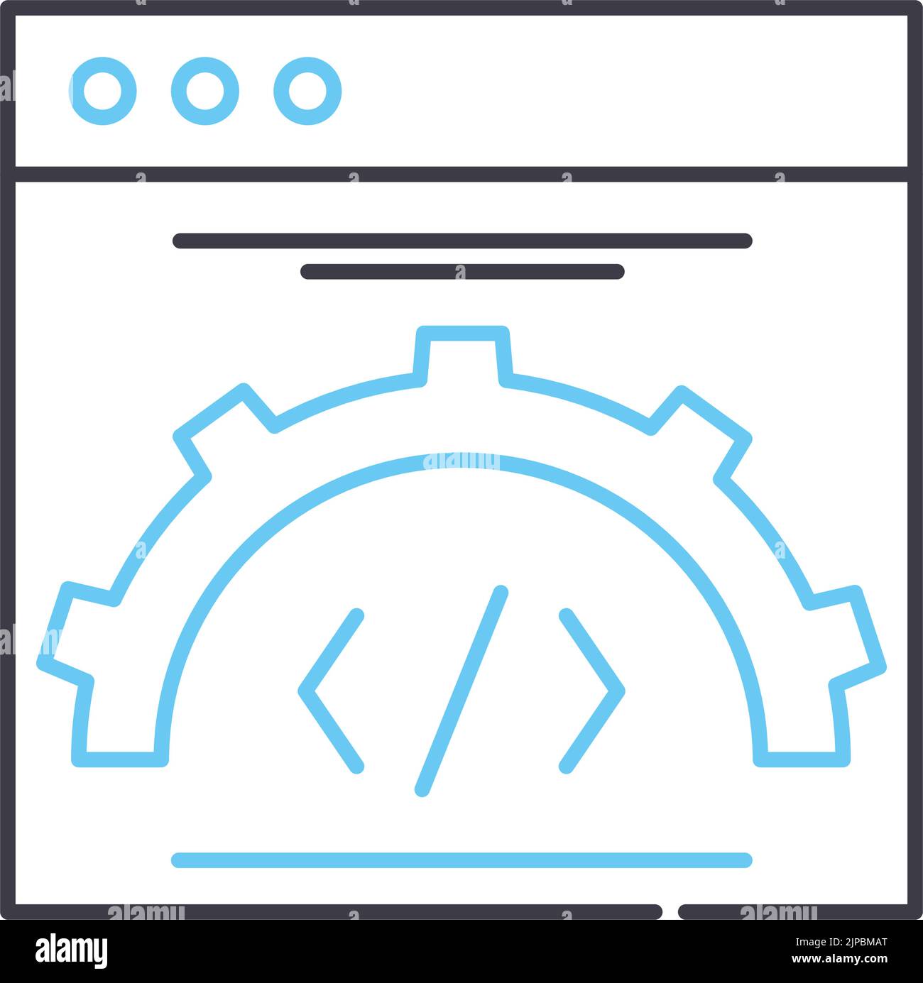 Programming Line Icon Outline Symbol Vector Illustration Concept