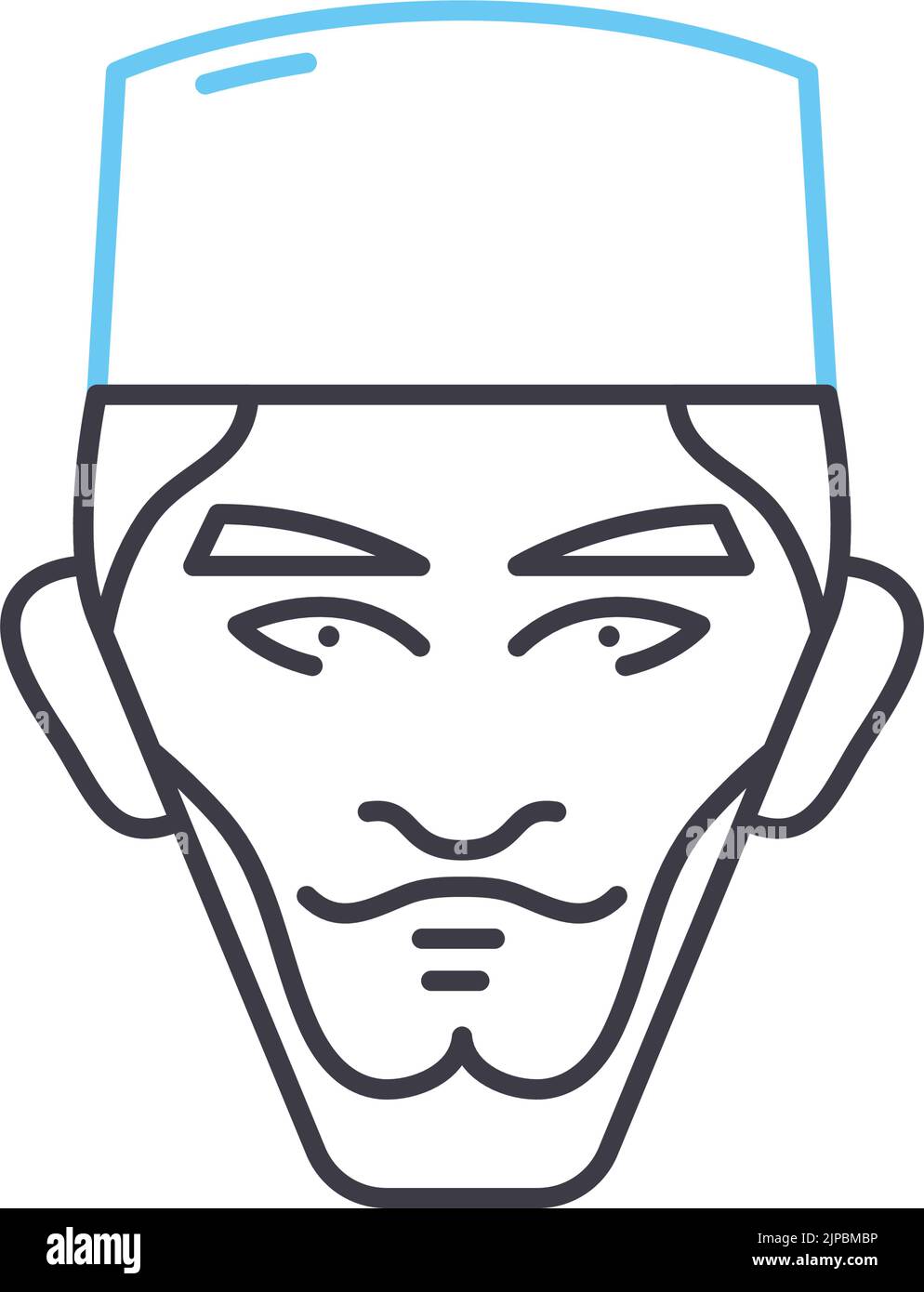 muslim man line icon, outline symbol, vector illustration, concept sign ...