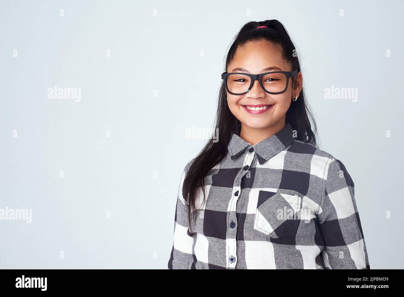 Theres a reason to smile in everyday. Studio portrait of a cute and ...