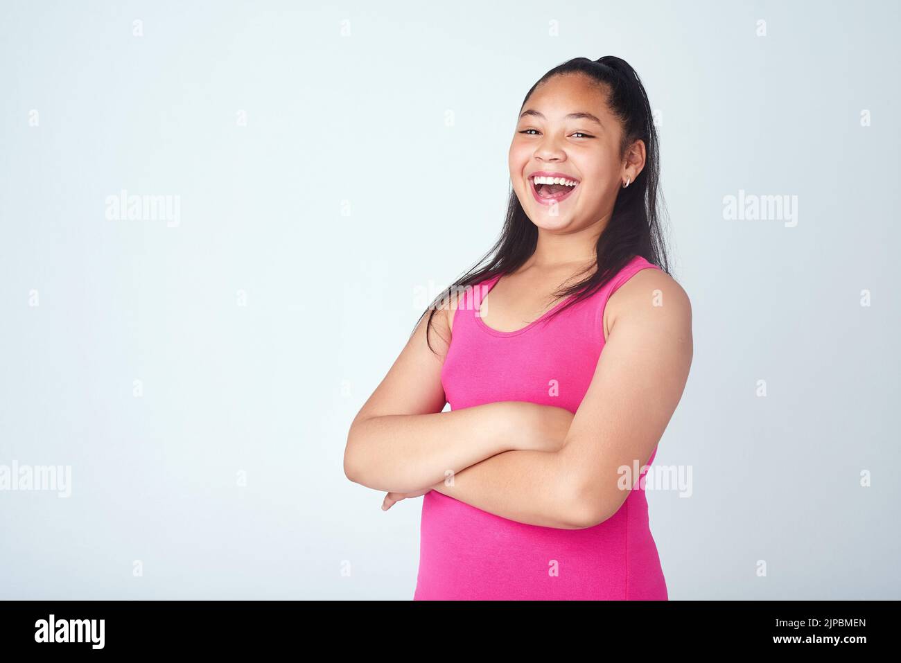 Confidence for days. Studio portrait of a cute and confident young girl ...