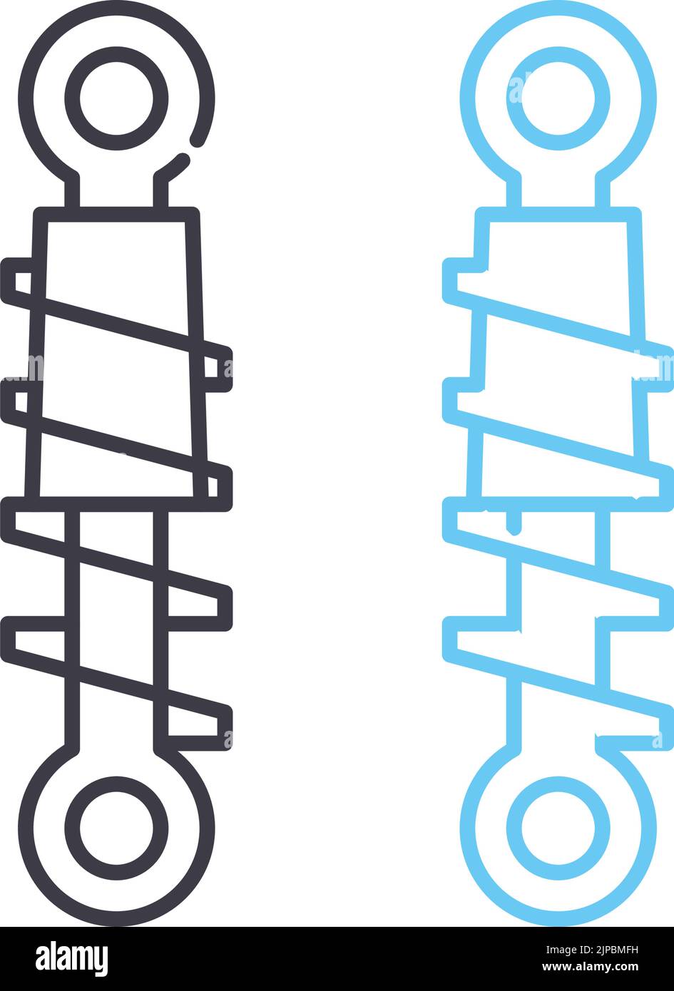 shock absorber line icon, outline symbol, vector illustration, concept ...