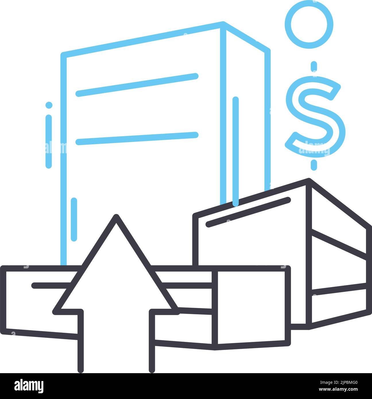 supporting company line icon, outline symbol, vector illustration ...