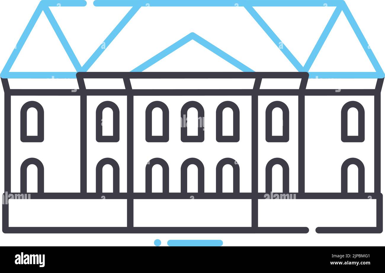 villa line icon, outline symbol, vector illustration, concept sign ...