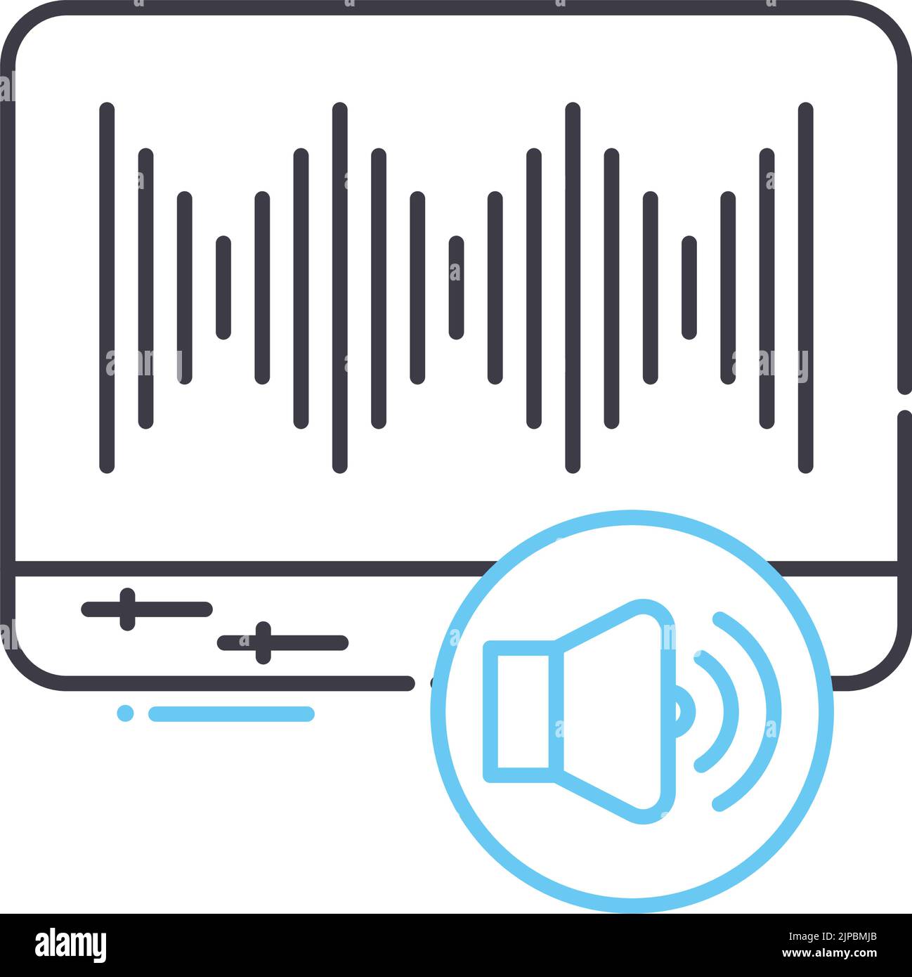 sound spectrum line icon, outline symbol, vector illustration, concept ...