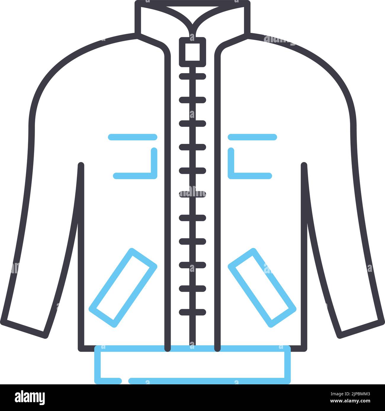 jacket line icon, outline symbol, vector illustration, concept sign ...