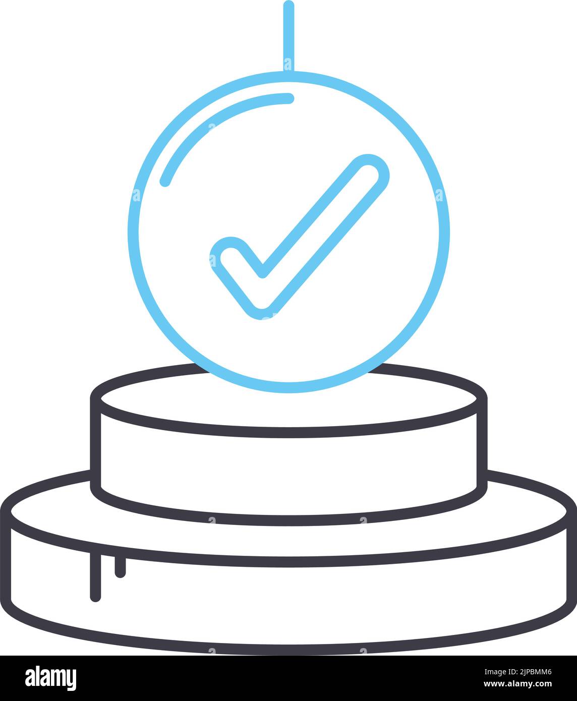 goal complete line icon, outline symbol, vector illustration, concept sign Stock Vector Image ...