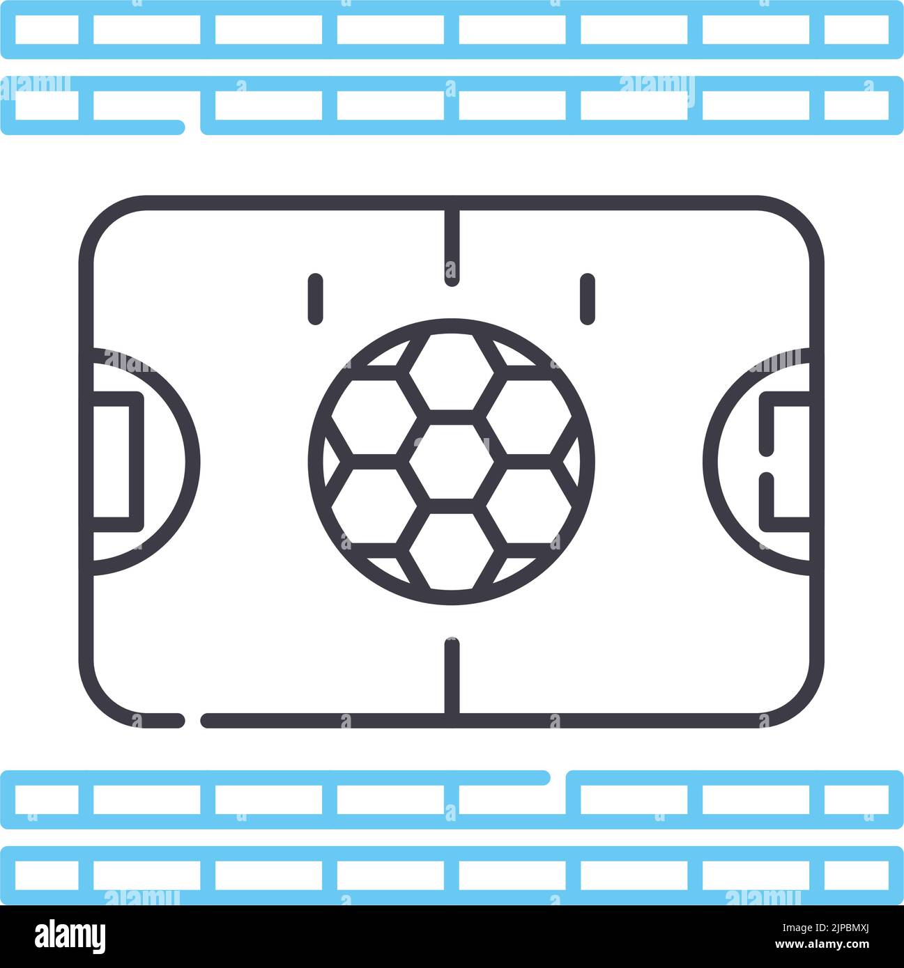 football field line icon, outline symbol, vector illustration, concept ...