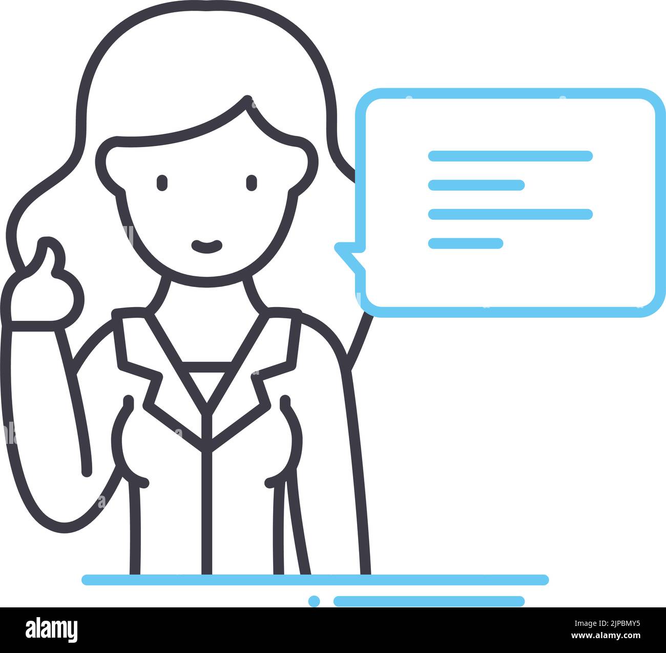 introduction line icon, outline symbol, vector illustration, concept ... introduction line icon, outline symbol, vector illustration, concept ...