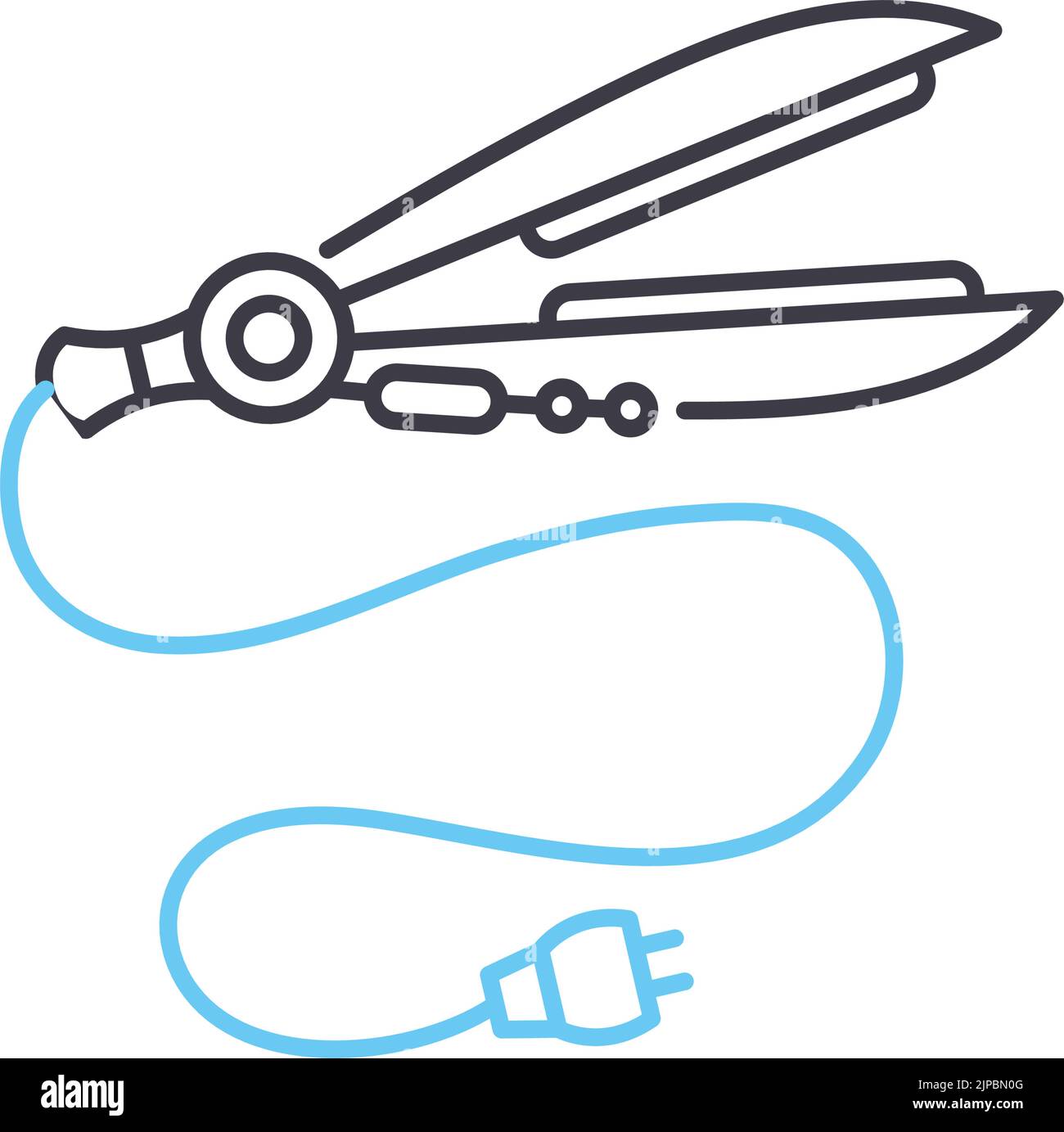 styling iron line icon, outline symbol, vector illustration, concept ...