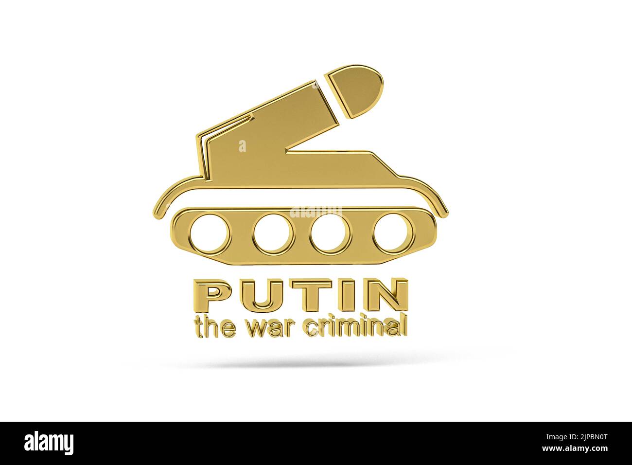 Golden 3d Russian aggression icon isolated on white background - 3d ...