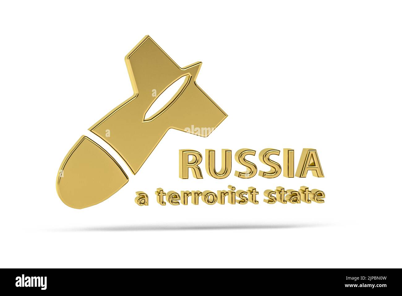Golden 3d Russian aggression icon isolated on white background - 3d ...