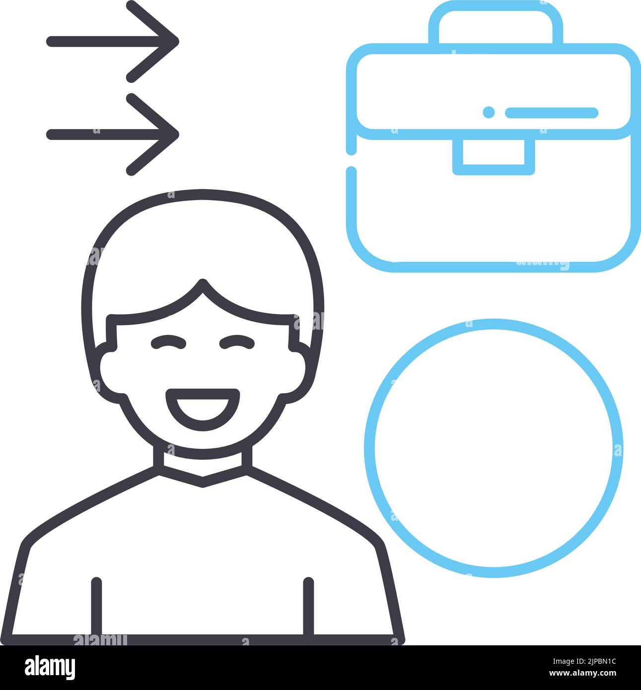 Go To Work Line Icon Outline Symbol Vector Illustration Concept Sign