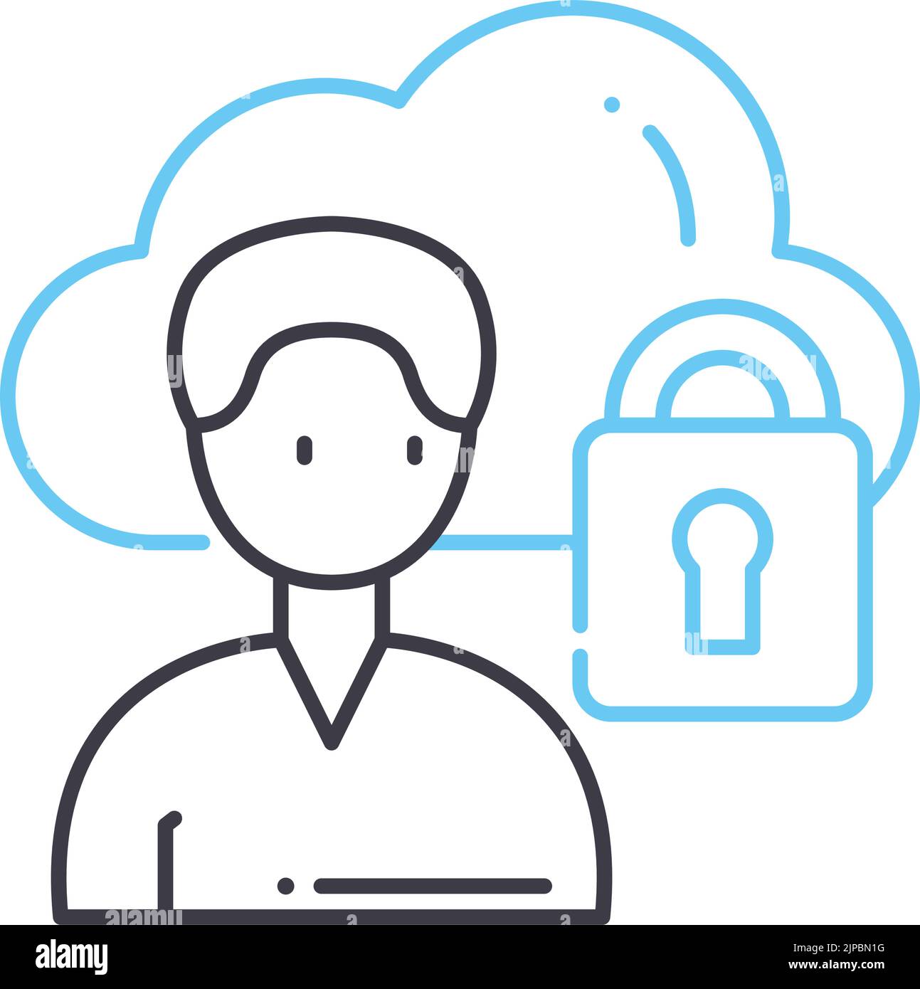 private cloud service line icon, outline symbol, vector illustration, concept sign Stock Vector ...