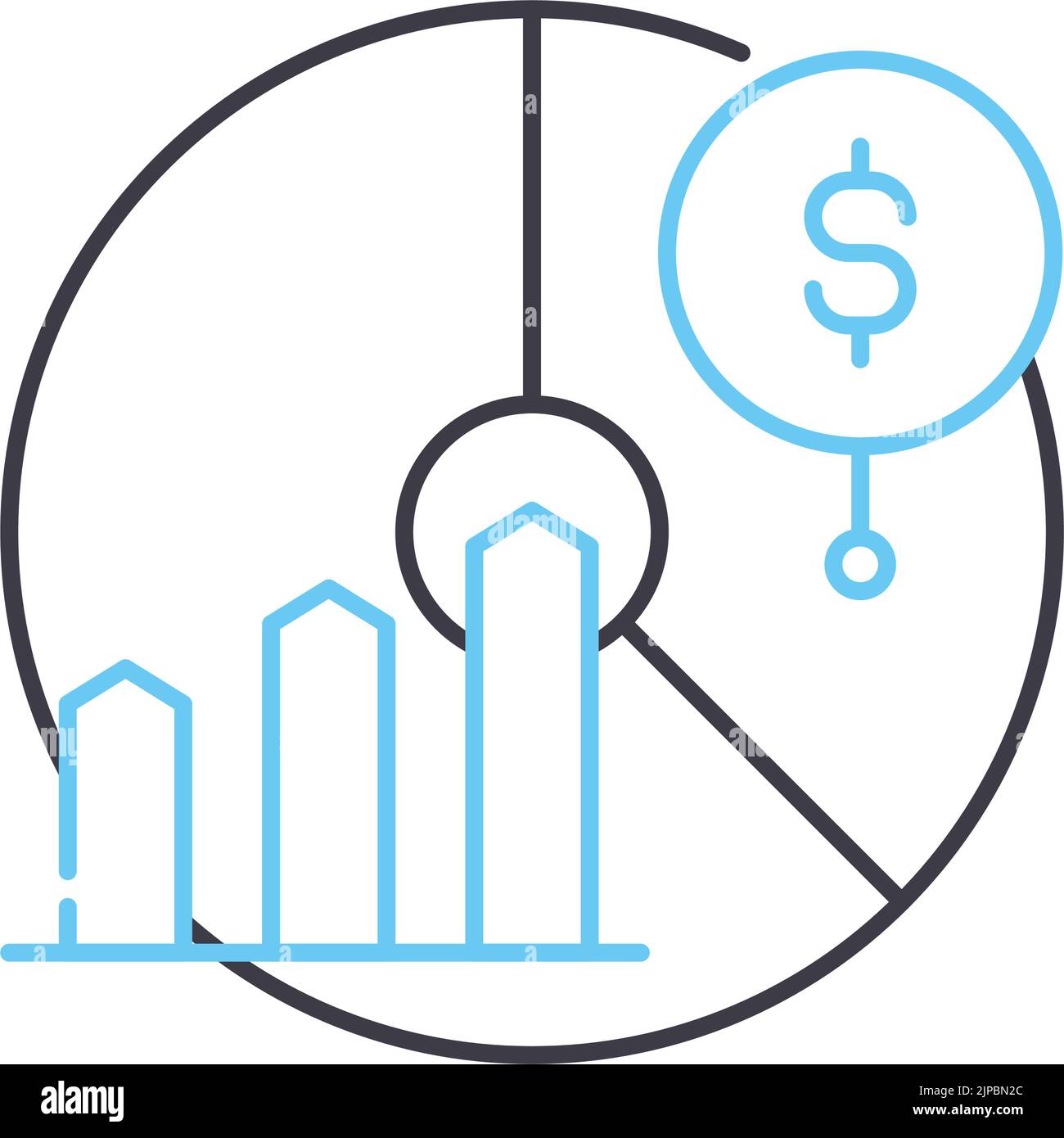 net income line icon, outline symbol, vector illustration, concept sign ...