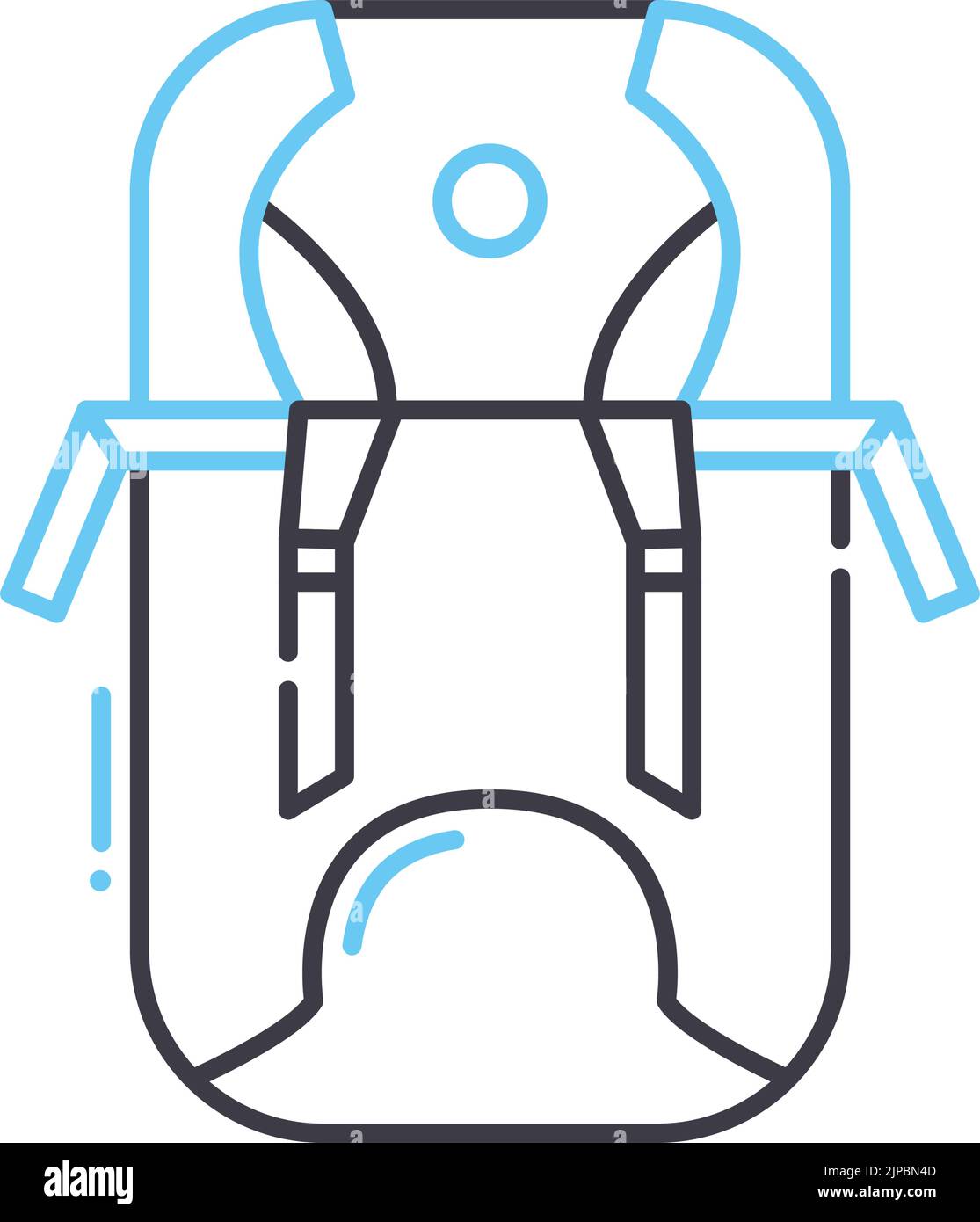 rucksack line icon, outline symbol, vector illustration, concept sign ...