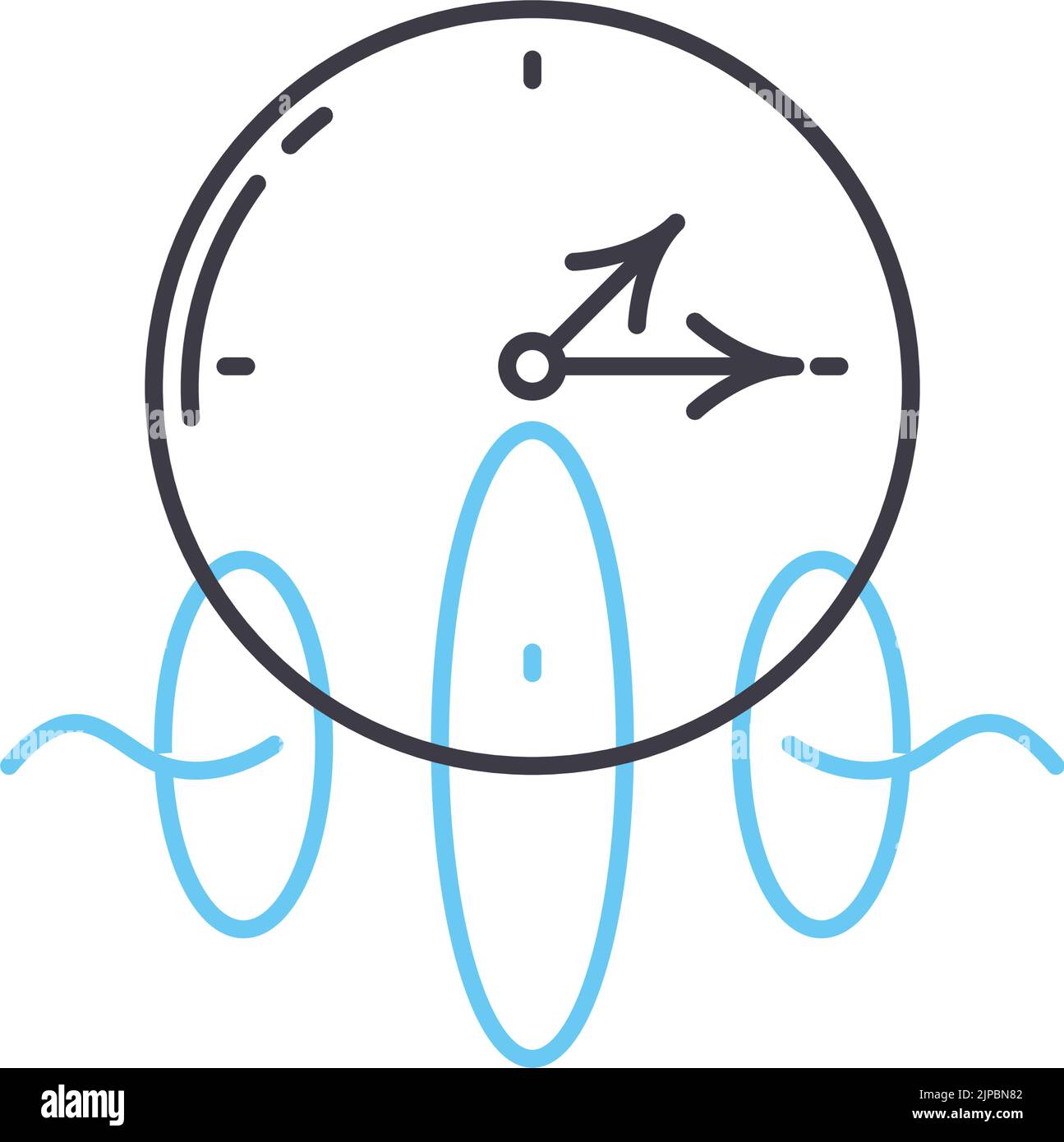 time travel line icon, outline symbol, vector illustration, concept ...