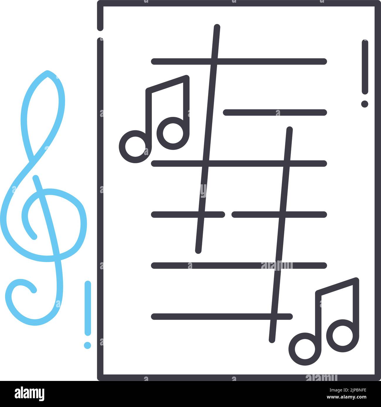 note line icon, outline symbol, vector illustration, concept sign Stock ...