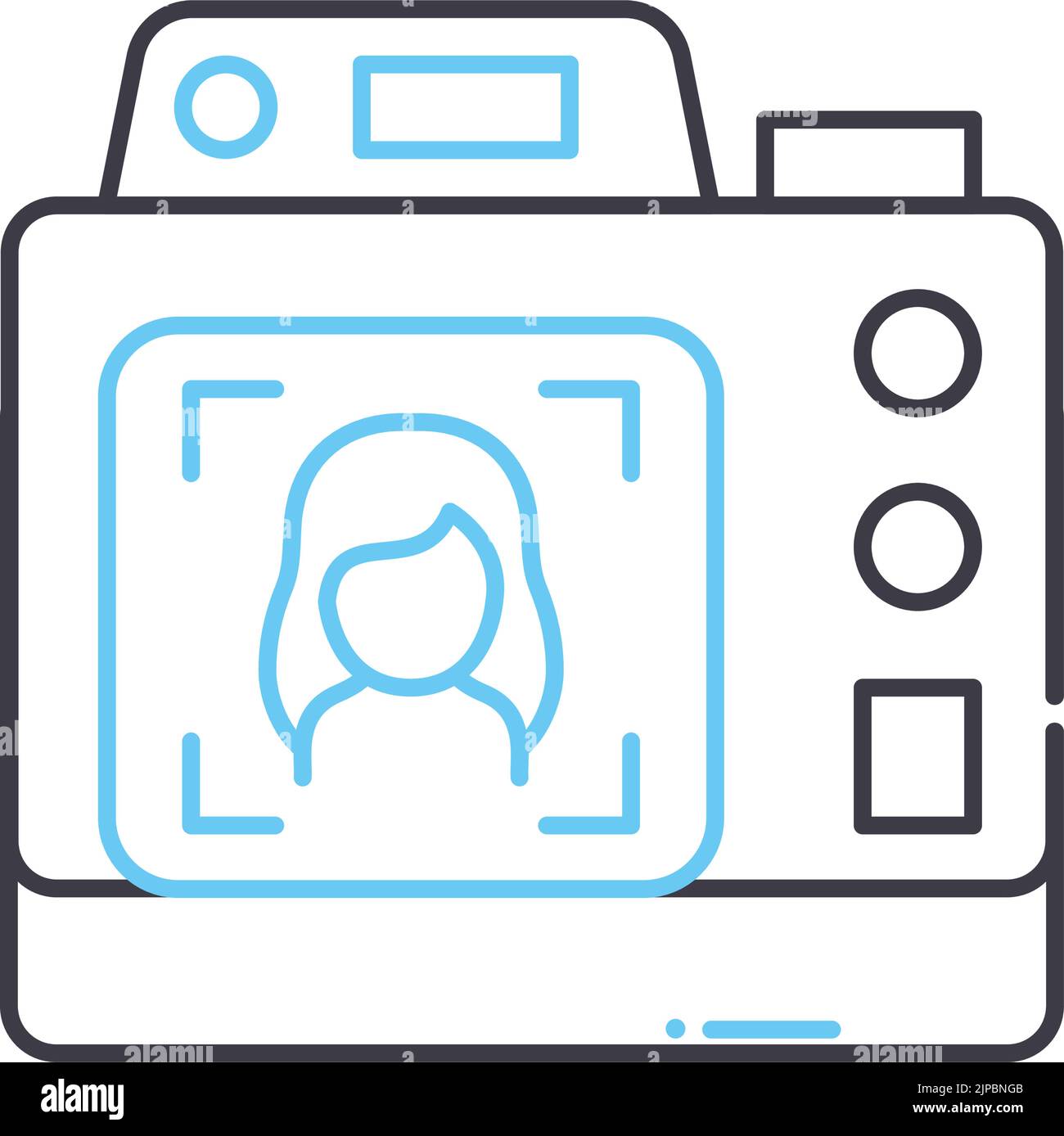 photography line icon, outline symbol, vector illustration, concept ...