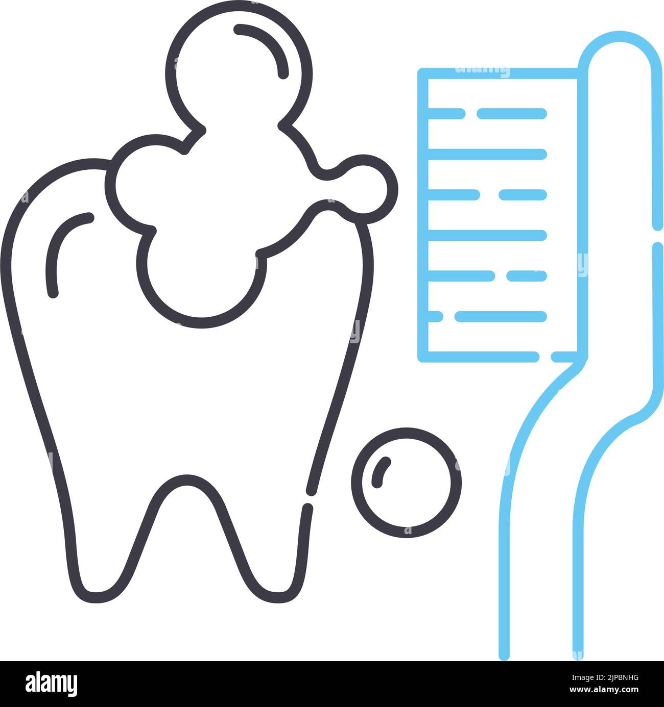 teeth cleaner line icon, outline symbol, vector illustration, concept ...