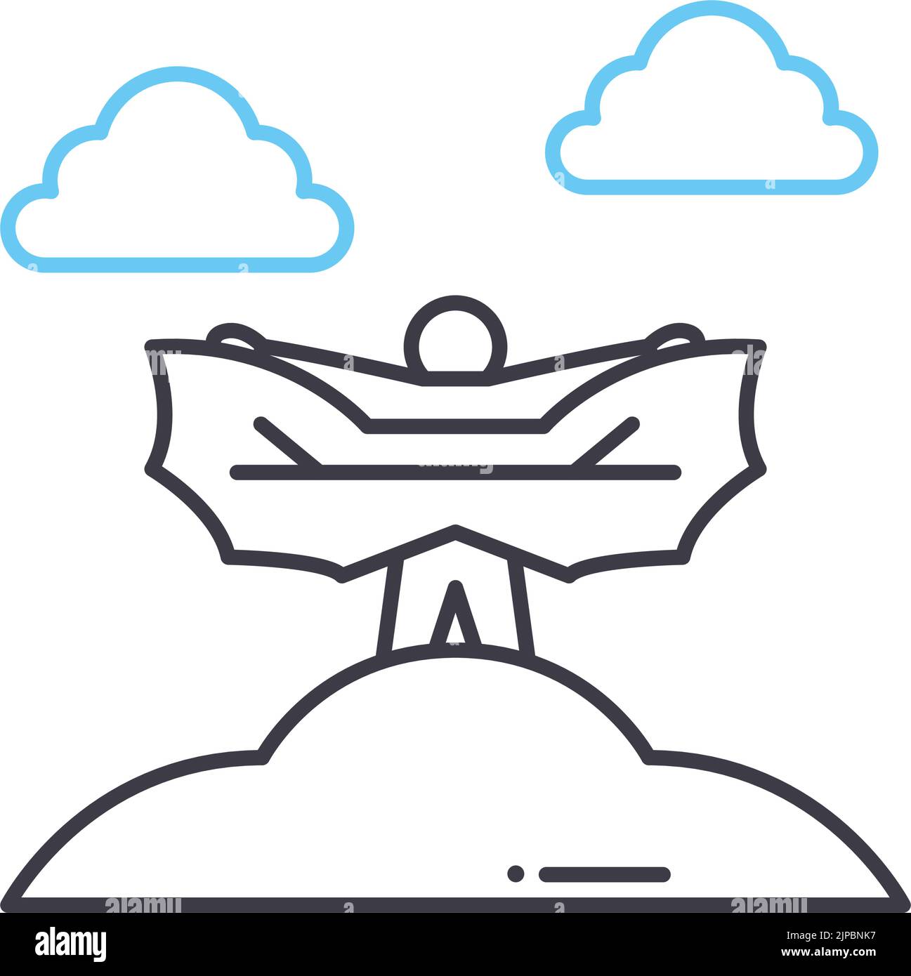 inspiration dream line icon, outline symbol, vector illustration ...