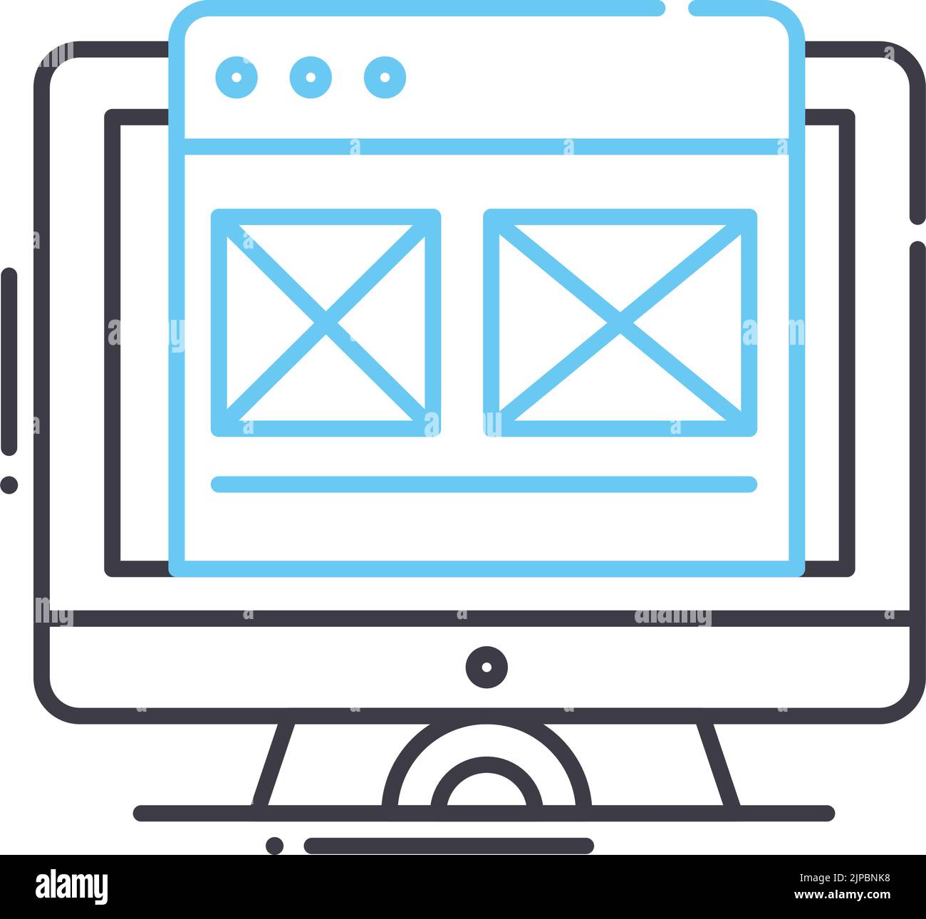 web designer line icon, outline symbol, vector illustration, concept ...