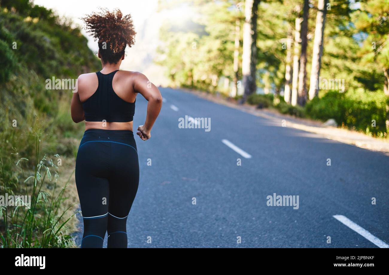 It doesnt matter how far you go just go. a young woman out for her ...